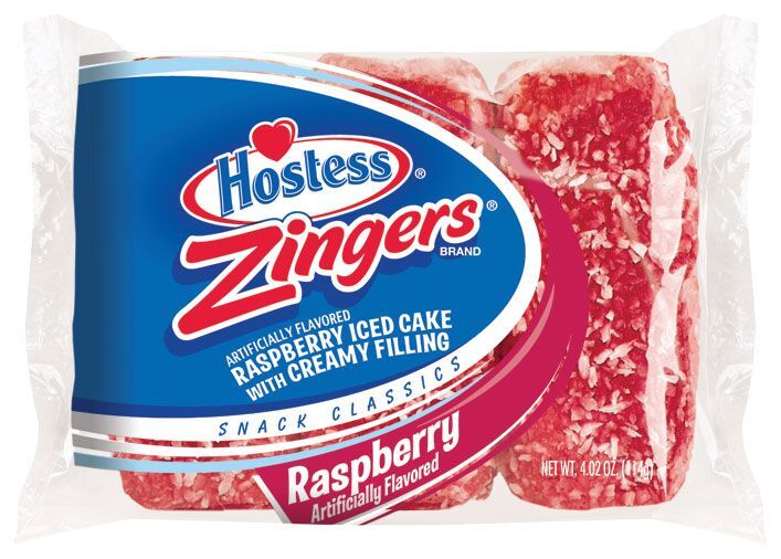 Hostess Raspberry Zingers, Cream-Filled Snack Cakes, 3 Cakes per Pack ...
