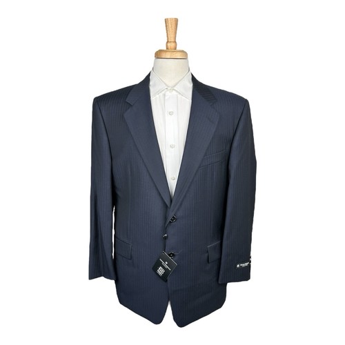 Hickey Freeman Collection Navy Striped Pure Wool 2 Piece Suit 43S ...