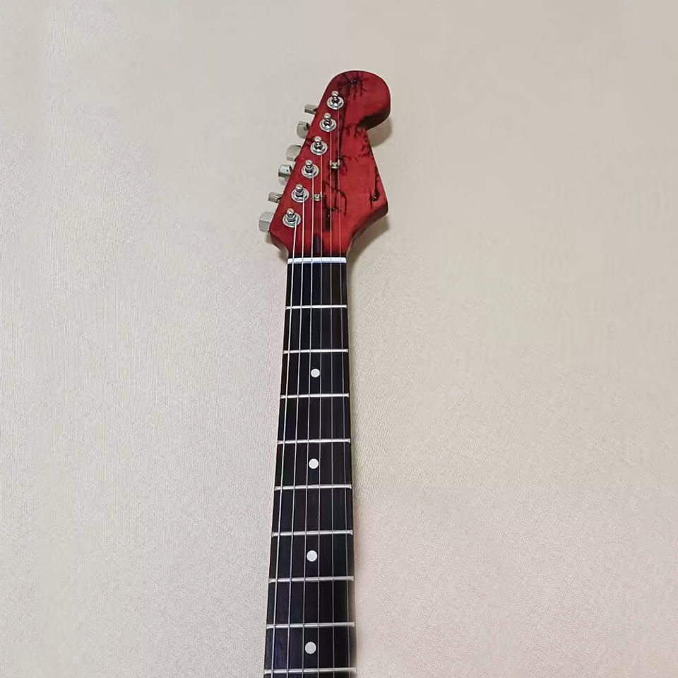 Ash ST Lightning Struck Wood Electric Guitar Rosewood Fretboard Red | eBay