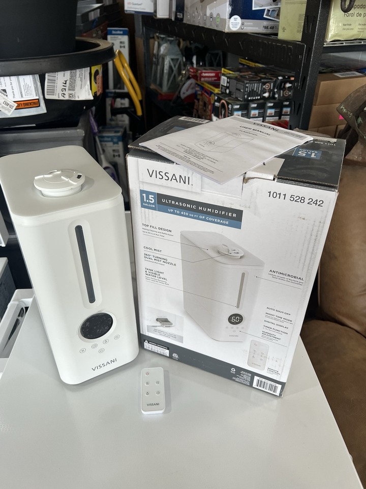 Vissani VK-8526A 1.5 Gal Ultrasonic 360 Degree Turning Humidifier w ...