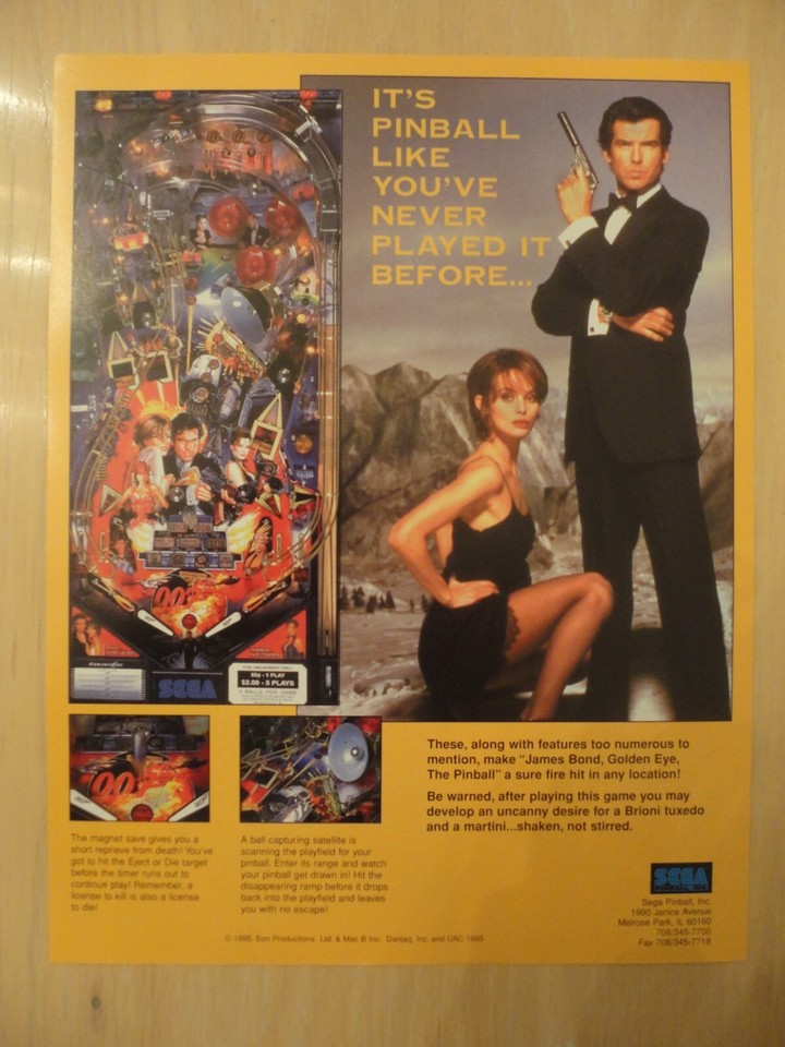 Goldeneye 007 Pinball Flyer Sega Original Brochure | eBay