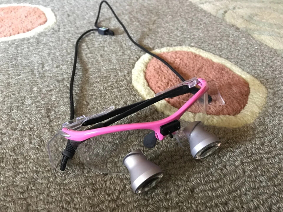 Orascoptic Dental Loupes Women Pink Frames Hygienist Dentist Glasses ...
