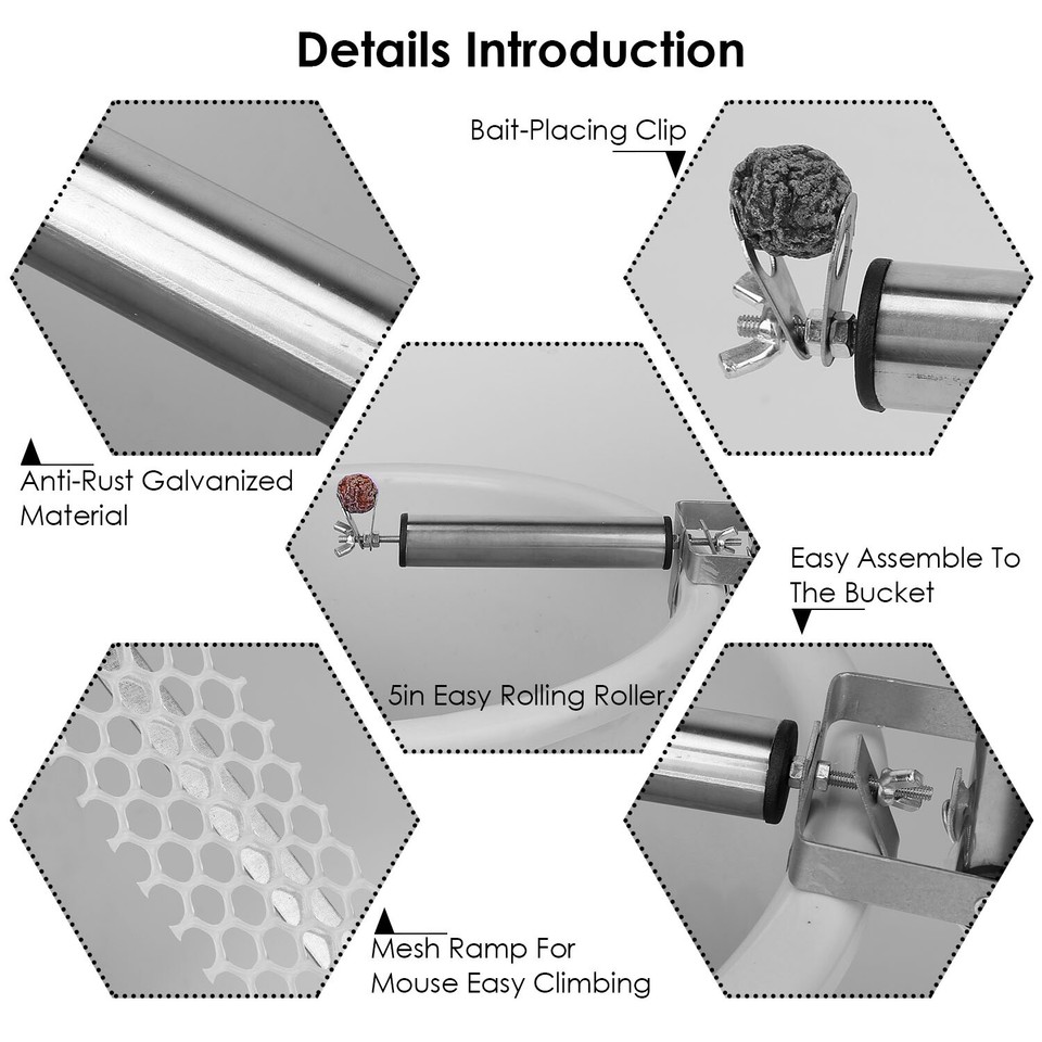 19.7in Rolling Log Mouse Trap Rat Bucket Trap Humane Catch/ Kill ...