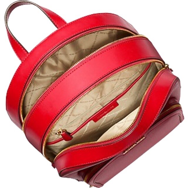 Michael Kors Red Pebbled LG Leather Back Pack laptop Bag 12”X 15” $558 ...