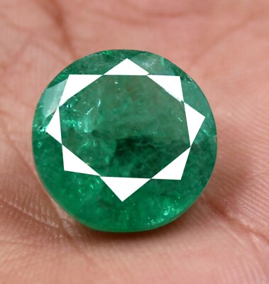 Natural Green Emerald Round Shape 14.30 Ct Use For Ring Certified ...