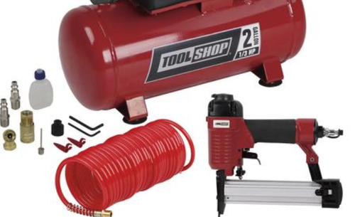 2 Gallon Electric Portable Air Compressor Combo Kit 100 PSI 0.3 HP Oil ...