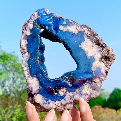 248G Natural Blue Cherry Blossom Agate Crystal Quartz Body Healing | eBay