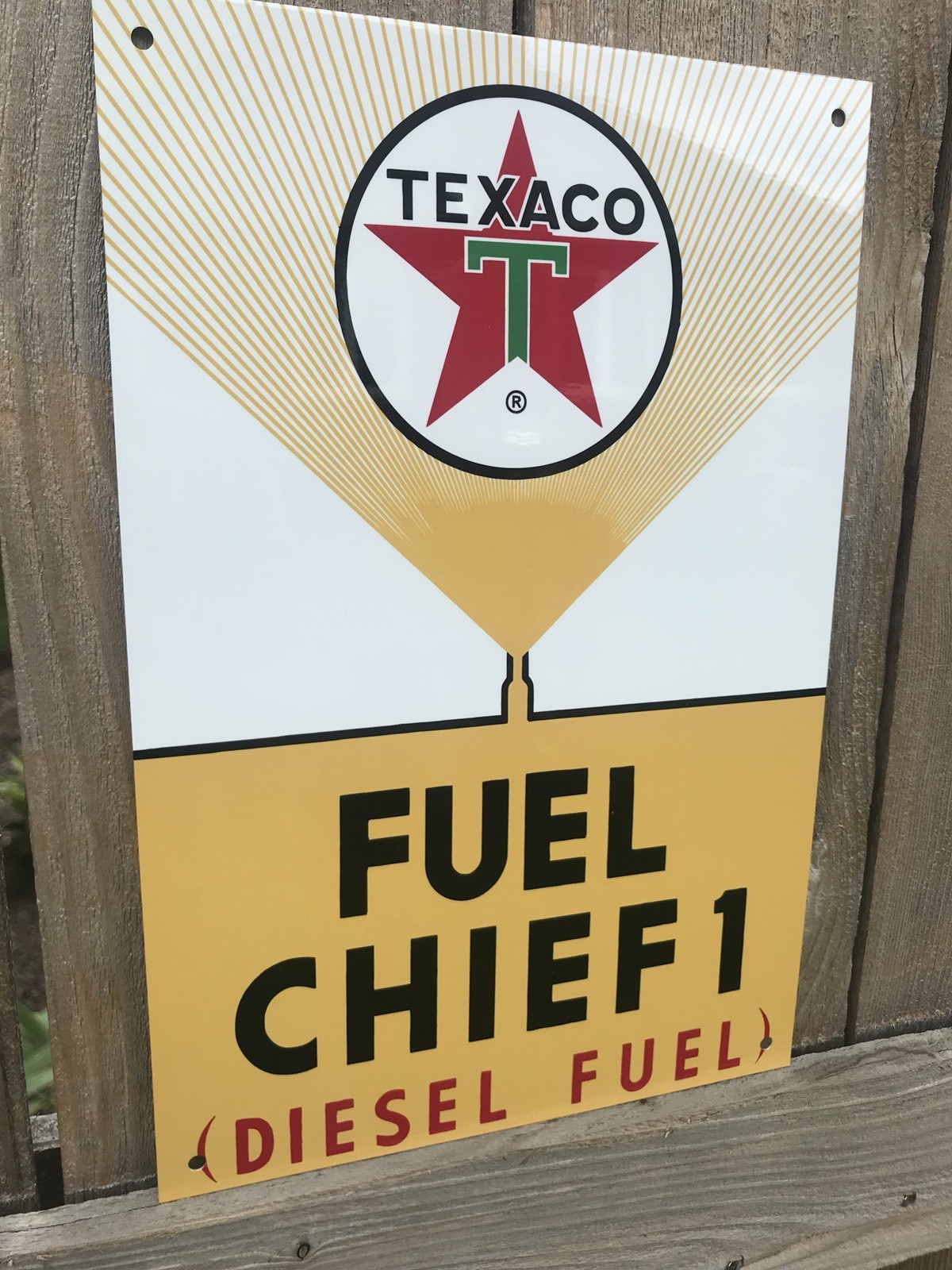 Texaco Fuel Chief Diesel 1 Gasoline metal sign baked Oil Gas Pump Plate ...
