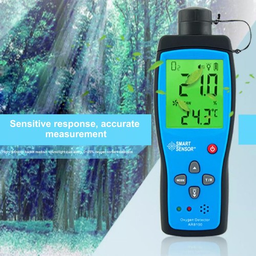 Digital Smart Oxygen Meter O2 Detector Sound Light Alarm Air Quality ...