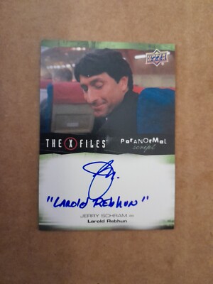 Jerry Schram Inscription Autograph Card The X Files UFOs Aliens Upper ...