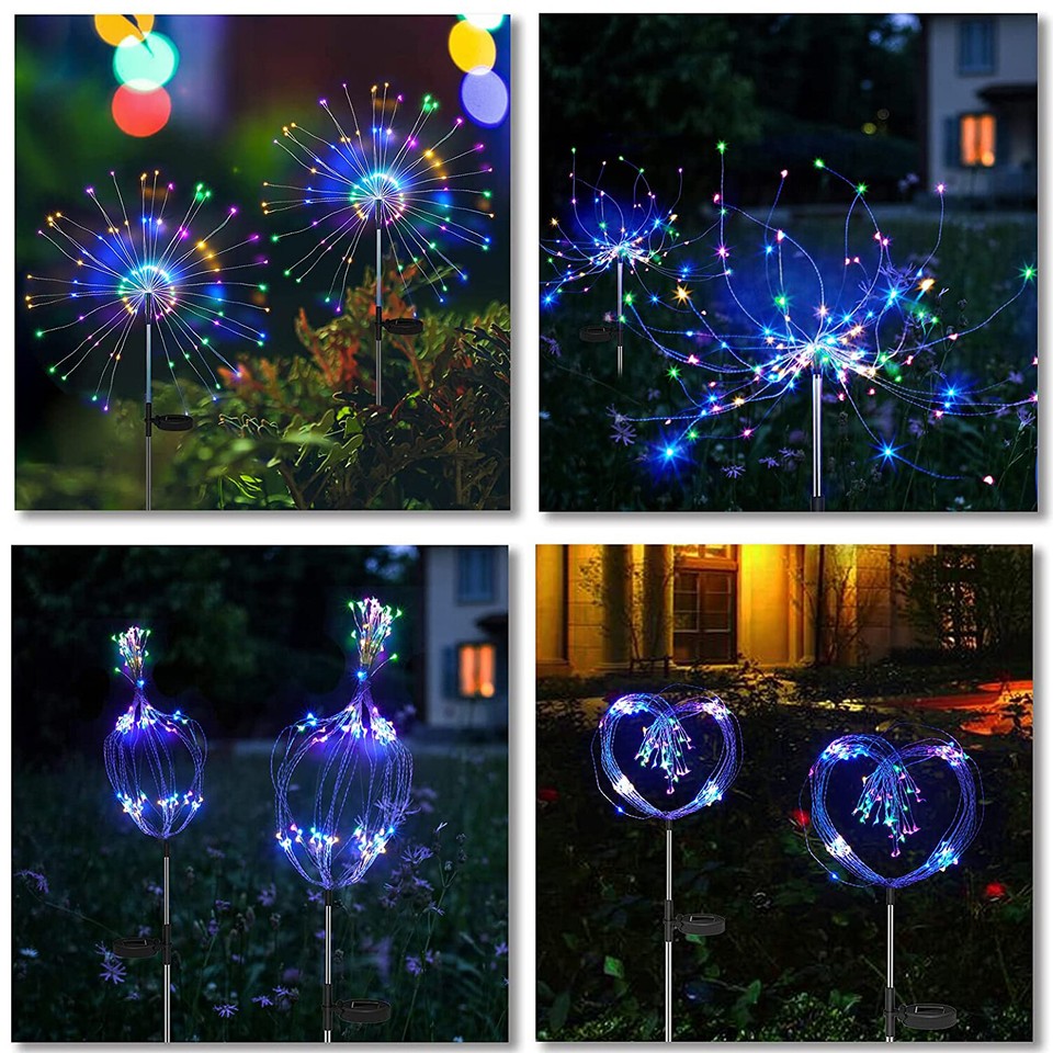 Solar LED Flower Stake Lights - Waterproof Outdoor Garden Decor for ...
