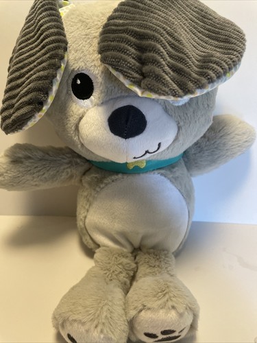 Bright Starts Gray Puppy Dog Peek a Boo Giggles Sound Baby Plush ...