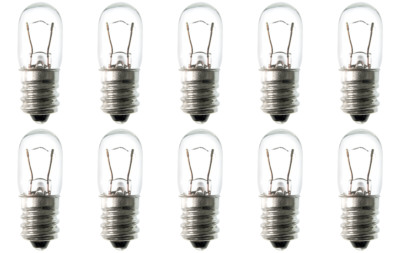 Box of 10 Bulbs 3T4.5 Light Bulb, 3 Watt 12V, T4.5, Candelabra E12 Base ...