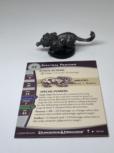 D&D Miniatures: Dungeons of Dread 59/60: Spectral Panther with Card | eBay