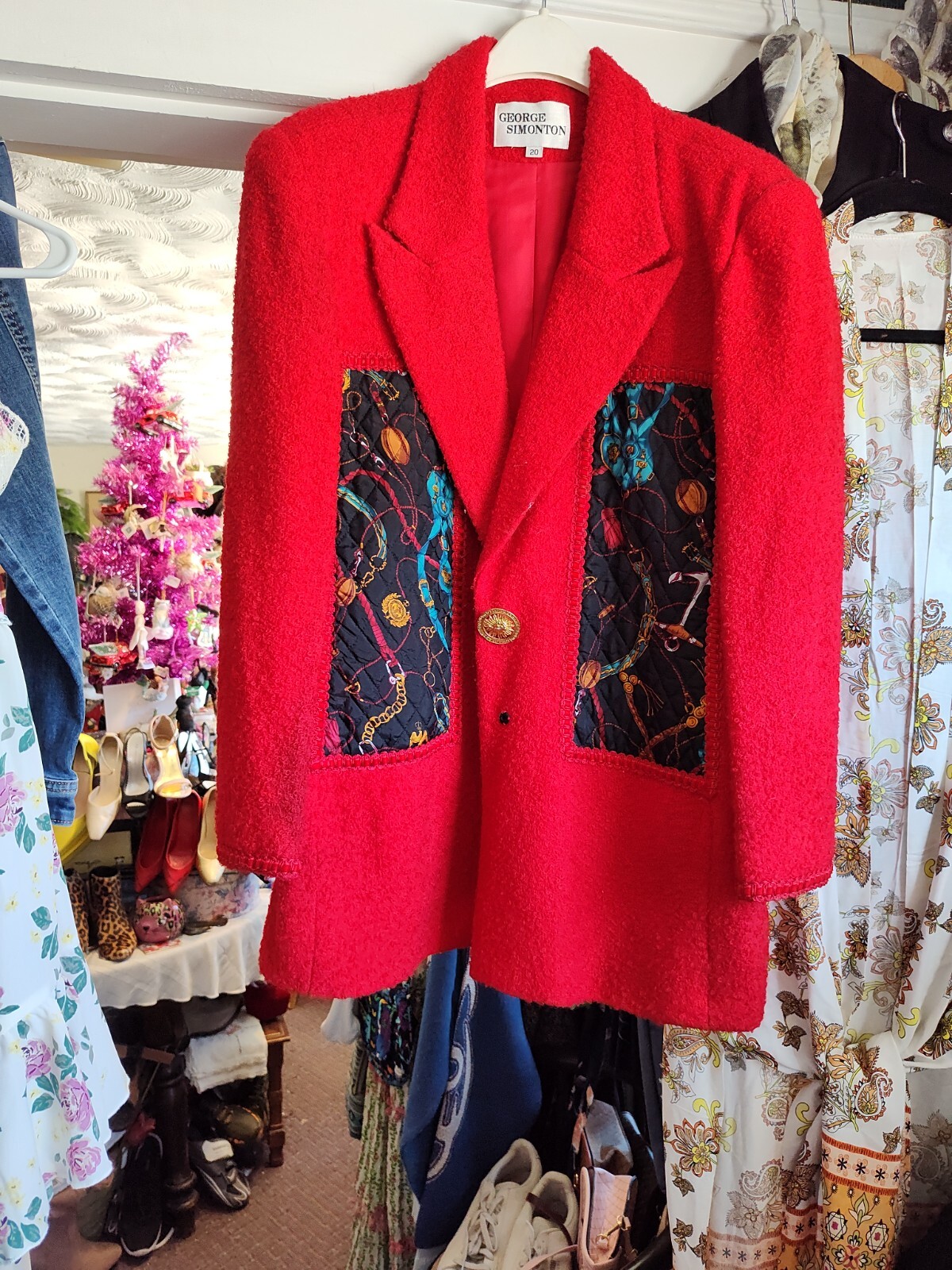 Vintage GEORGE SIMONTON 2 pc Red Suit Outfit Jacket s… - Gem
