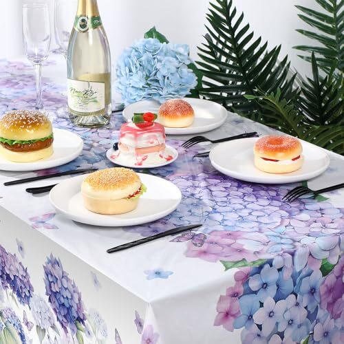 Pcs Spring Plastic Tablecloths for Rectangle Tables Watercolor 3 ...