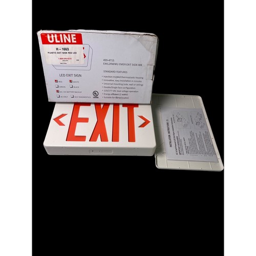 NIB ULINE Plastic Exit Sign Red LED H-1663 | eBay