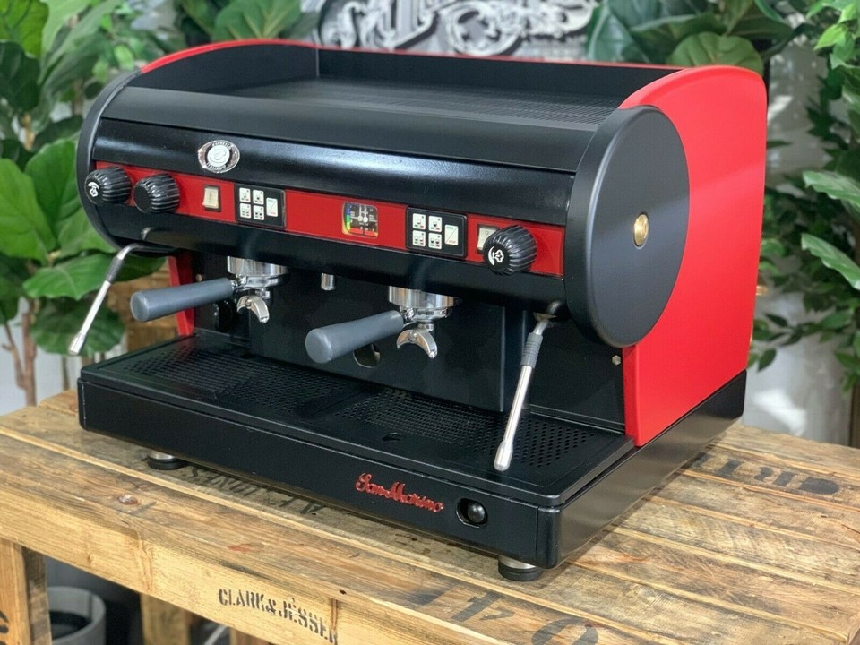 SAN MARINO LISA 2 GROUP RED & BLACK ESPRESSO COFFEE MACHINE CUSTOM ...