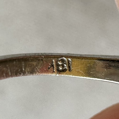 Antique 18k white European cut diamonds ring 3G | eBay