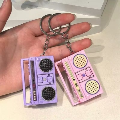 2 X Vintage Radio Keychain-Small Retro Tape Recoders-Bag/Backpack ...