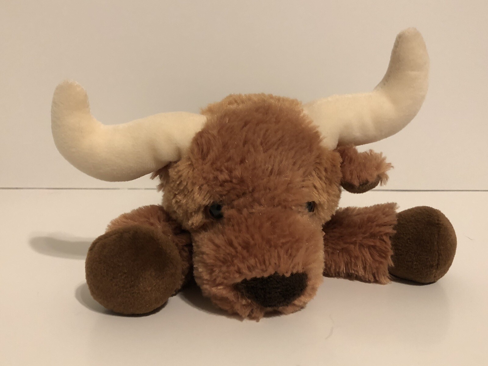 Aurora Bull Stuffed Animal • Brown Cattle Plush with Horns • Toy • Star ...