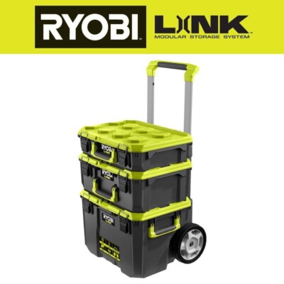 RYOBI 22" LINK Rolling Modular Tool Box Storage System 200lbs Bundle ...