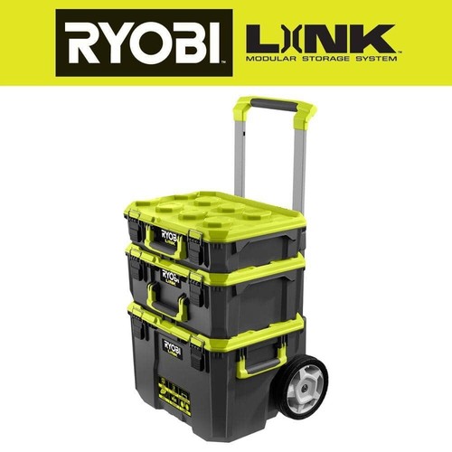 RYOBI 22" LINK Rolling Modular Tool Box Storage System 200lbs Bundle ...