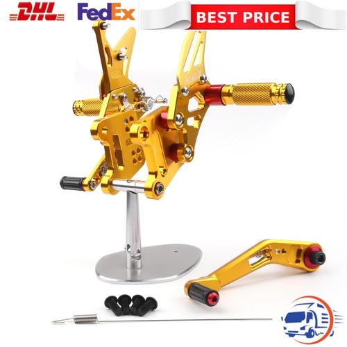 Rearsets Foot pegs Rear sets Footrest Gold For Suzuki GS-XR1000 GS-XR ...