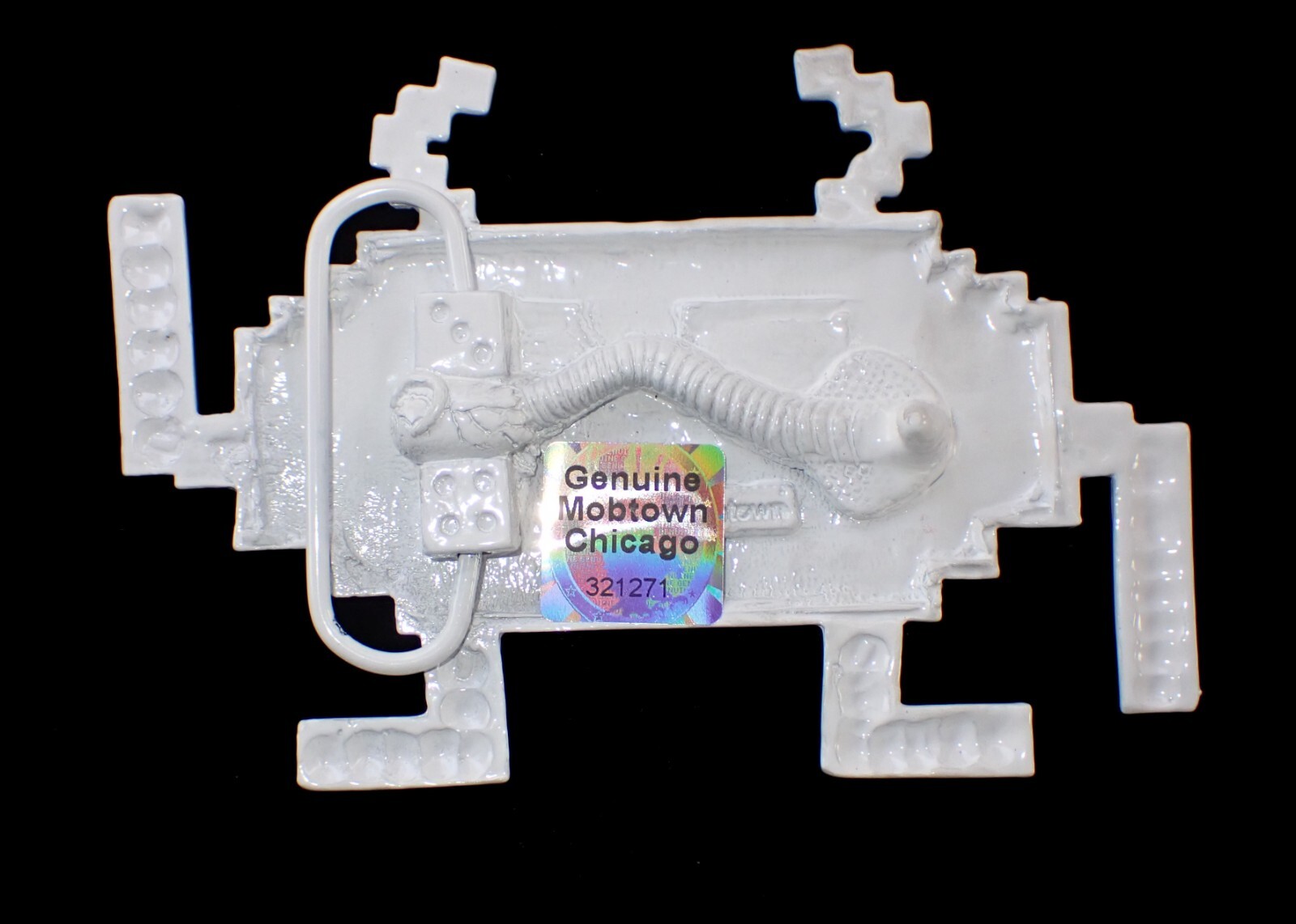 RETRO SPACE INVADER VDEO GAME STYLE ALIEN BELT BUCKLE MOBTOWN PEWTER US ...