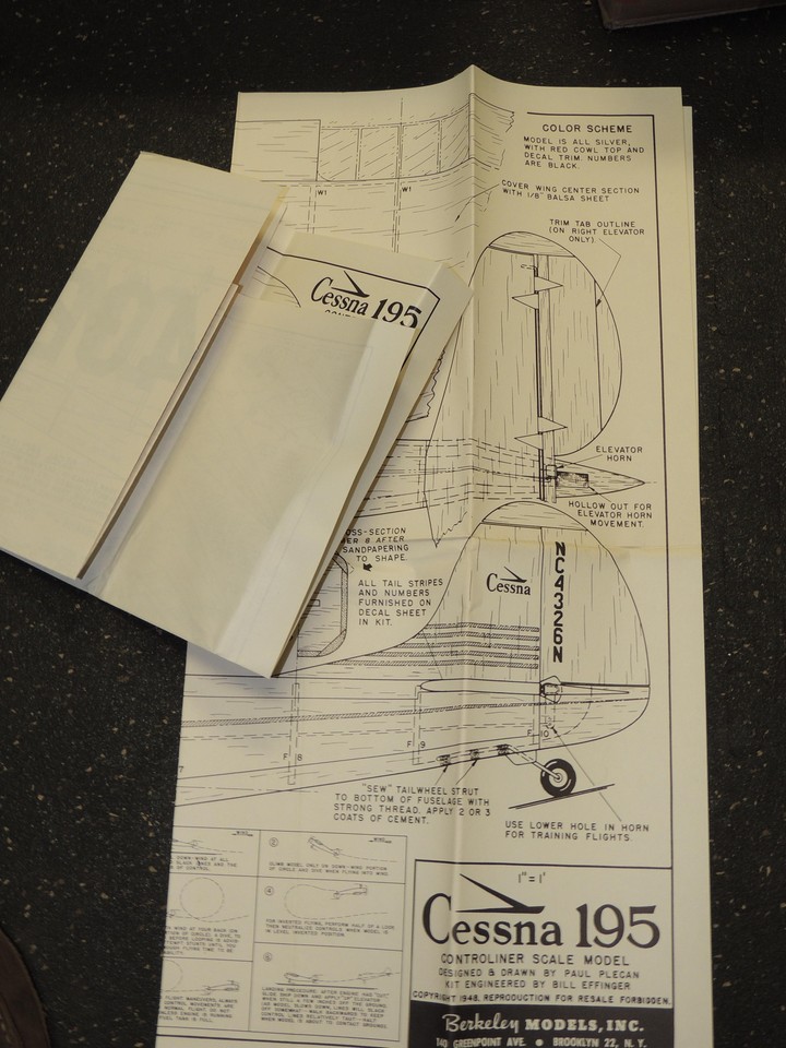 Berkeley Models Airplane Blueprints Plans 1948 Cessna 195 | eBay