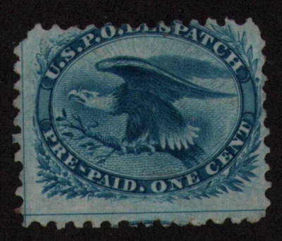 1875 US SC LO6 perf 12 P.O. Despatch, Pre-Paid, 1 Cent Carrier Stamp ...