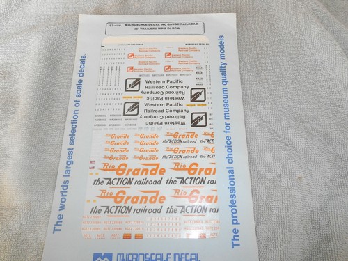 Microscale HO Decals 45' Trailers WP & D&RGW Rio Grande Western Pacific ...