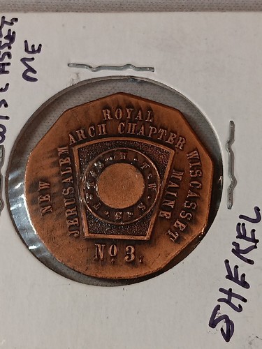 👉Vintage Wiscasset Maine Masonic Token Royal Arch Chapter No. 3 Bu Ch T ...
