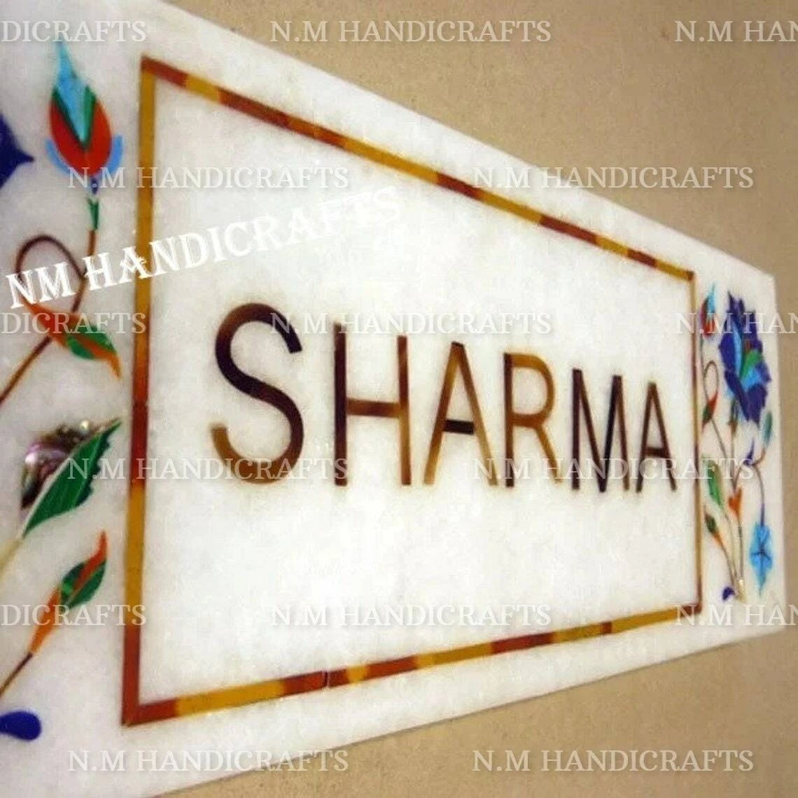 Marble Name Plate Laser Engraved