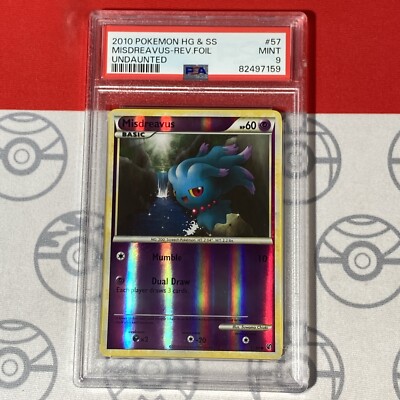PSA 9 MINT Misdreavus Reverse Holo 57/90 Pokemon 2010 HG & SS Undaunted ...
