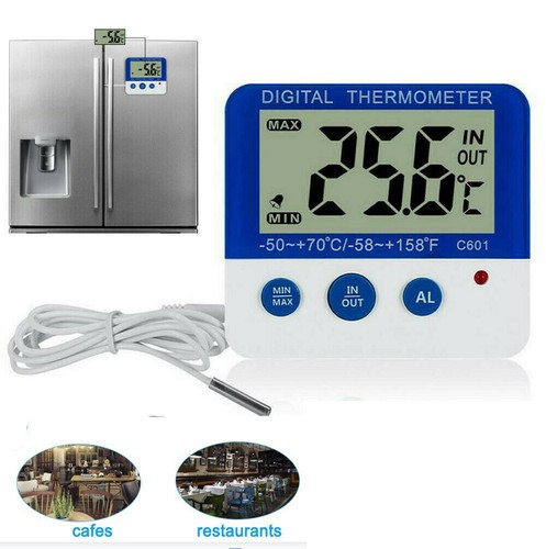 Digital Wireless Indoor/Outdoor LCD Thermometer Fridge Freezer ...