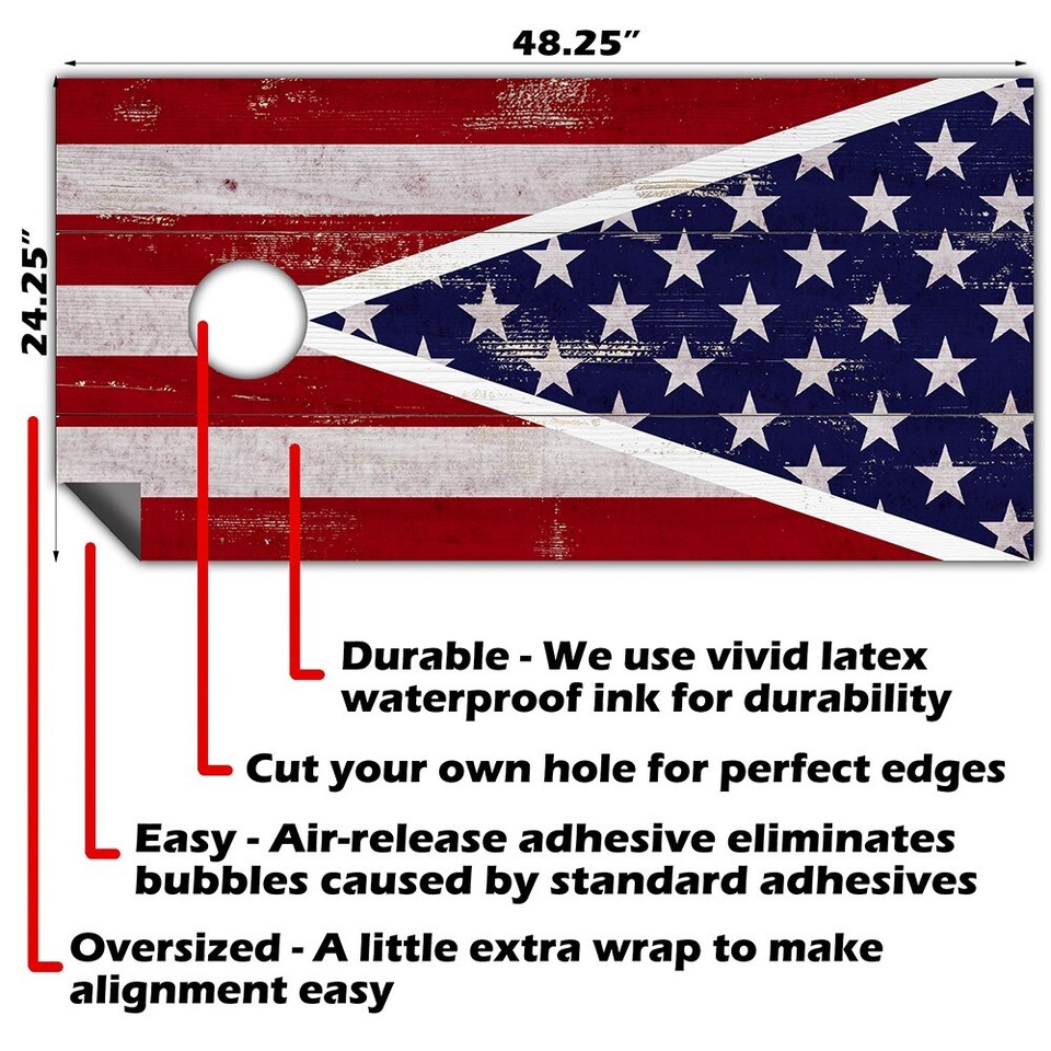 American Flag Triangle Cornhole Board Wraps and Decals Vinyl Sticker | eBay