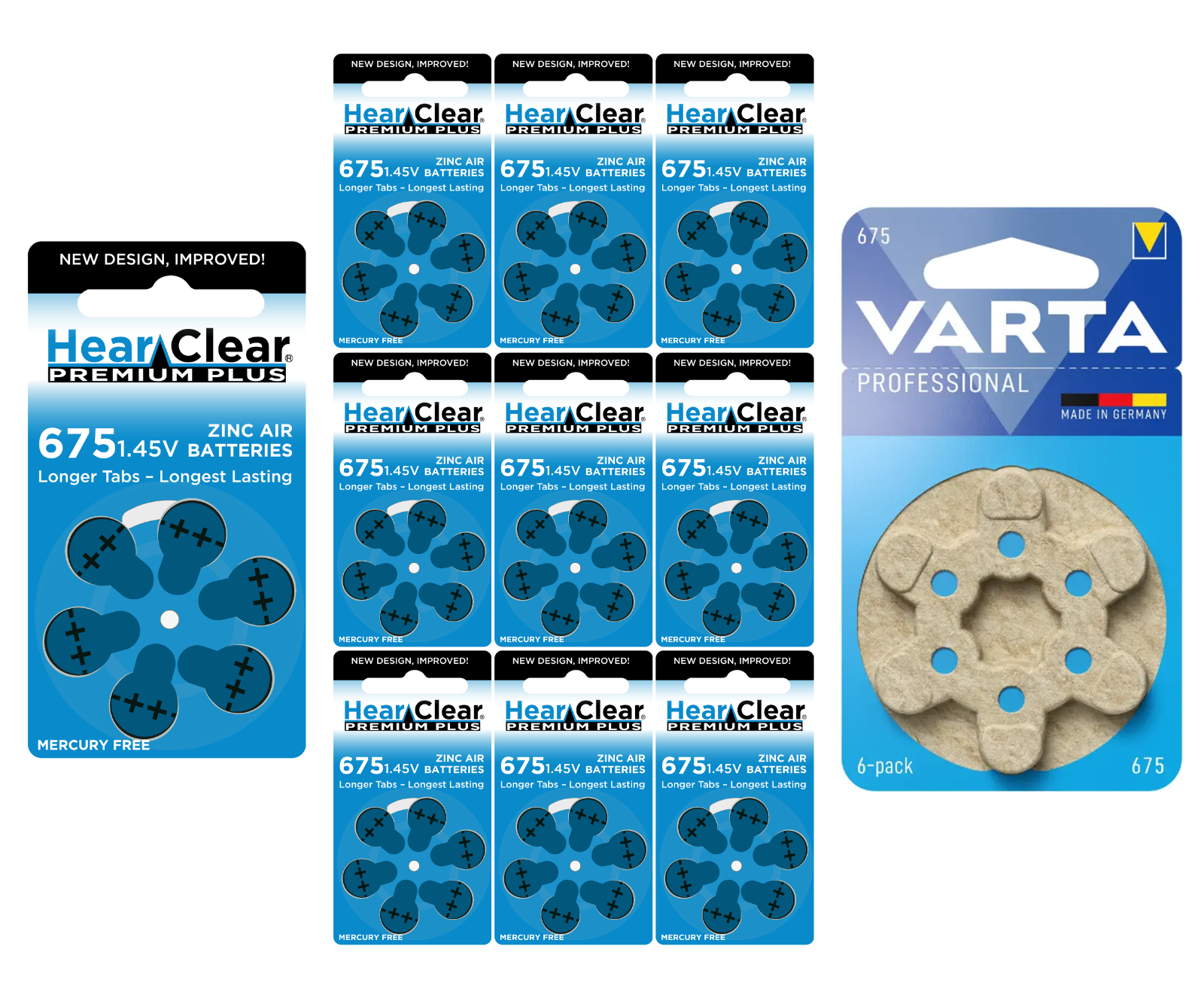 HearClear Size 312 | 10 | 13 | 675 | Implant Hearing Aid Batteries (60 ...