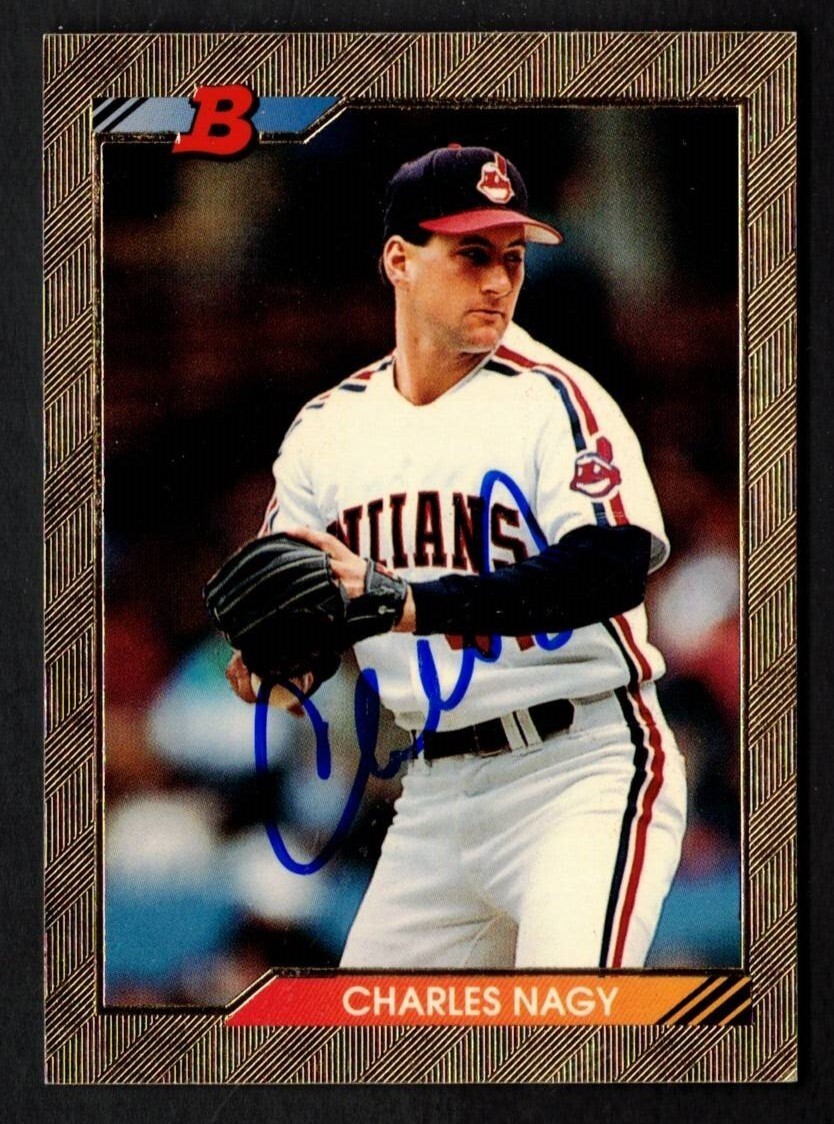 1992 Bowman Foil #566 Charles Nagy Cleveland Indians Autograph Signed ...