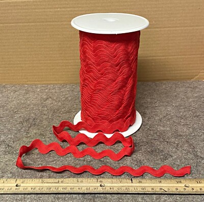 3 Yards of Red 1" Ric Rac Sewing Trim, Rick Rack, Crafts, Scrapbooking ...