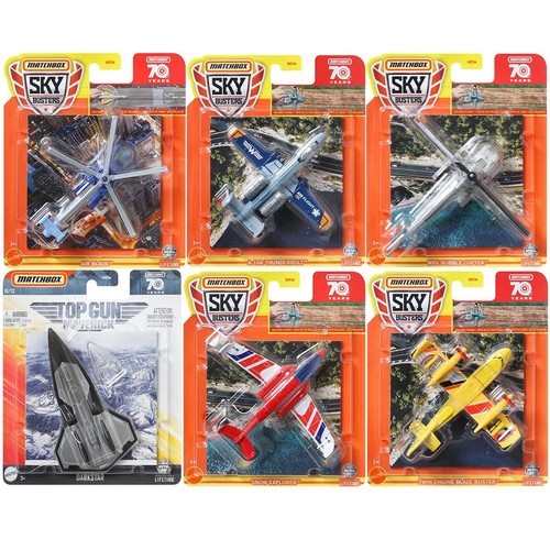 2023 Matchbox 70 Years Sky busters Top Gun Diecast Model Airplane Toys ...