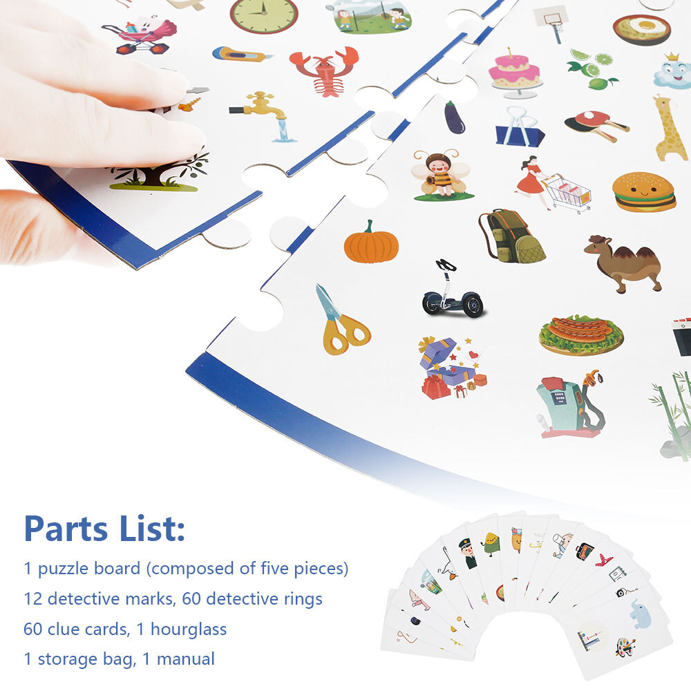 Kids Educational Board Game Little Detective Card Game Tabletop Game ...