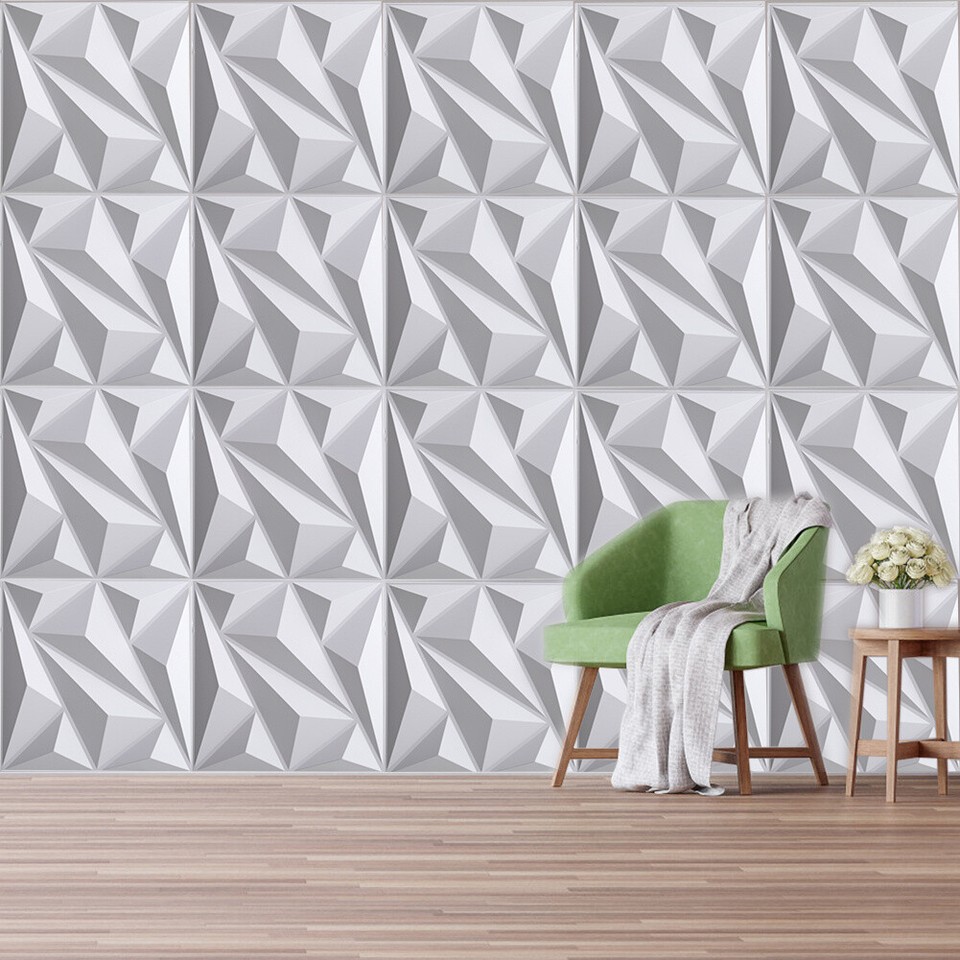 12/24pc Matte Decor Wall Panel 3D Effect Wall Decor PVC Panels Cladding ...