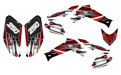 Honda TRX 250EX 250X Graphics Decal Kit 2006 - 2018 #4444-RED | eBay
