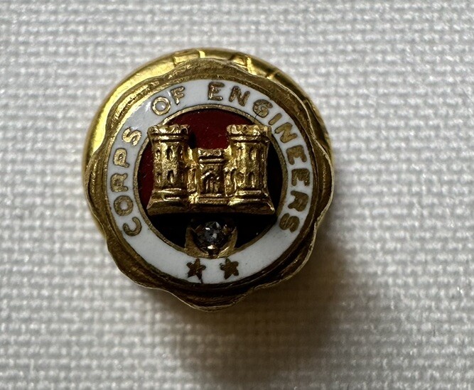 Corps of Engineers Employee Service Pin 2 Stars 10K Gold w/ Diamond ...