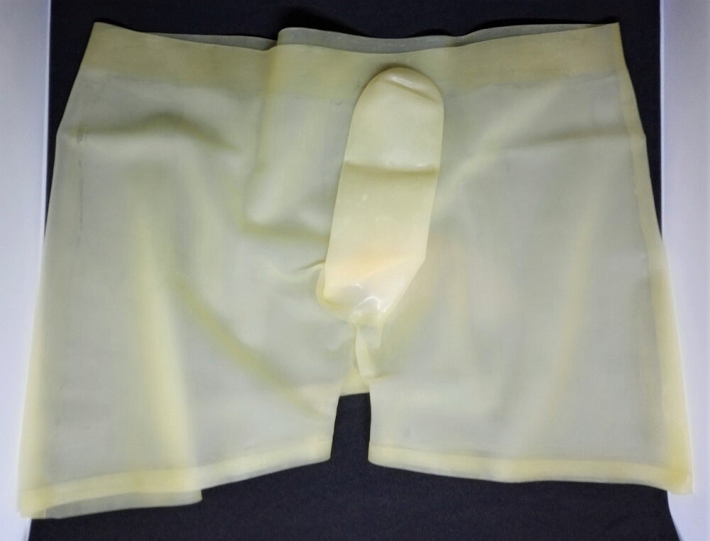 Mens Latex Rubber Sheath Pants Shorts Briefs Male Underwear Clear ...