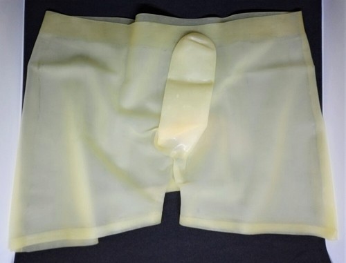 Mens Latex Rubber Sheath Pants Shorts Briefs Male Underwear Clear ...