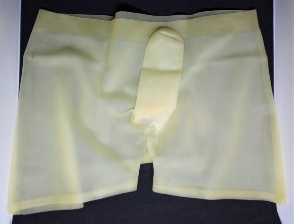 Mens Latex Rubber Sheath Pants Shorts Briefs Male Underwear Clear ...