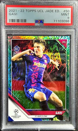 2021-22 Topps UCL Jade Edition #50 Gavi Rookie Card RC PSA 9 MINT FC ...