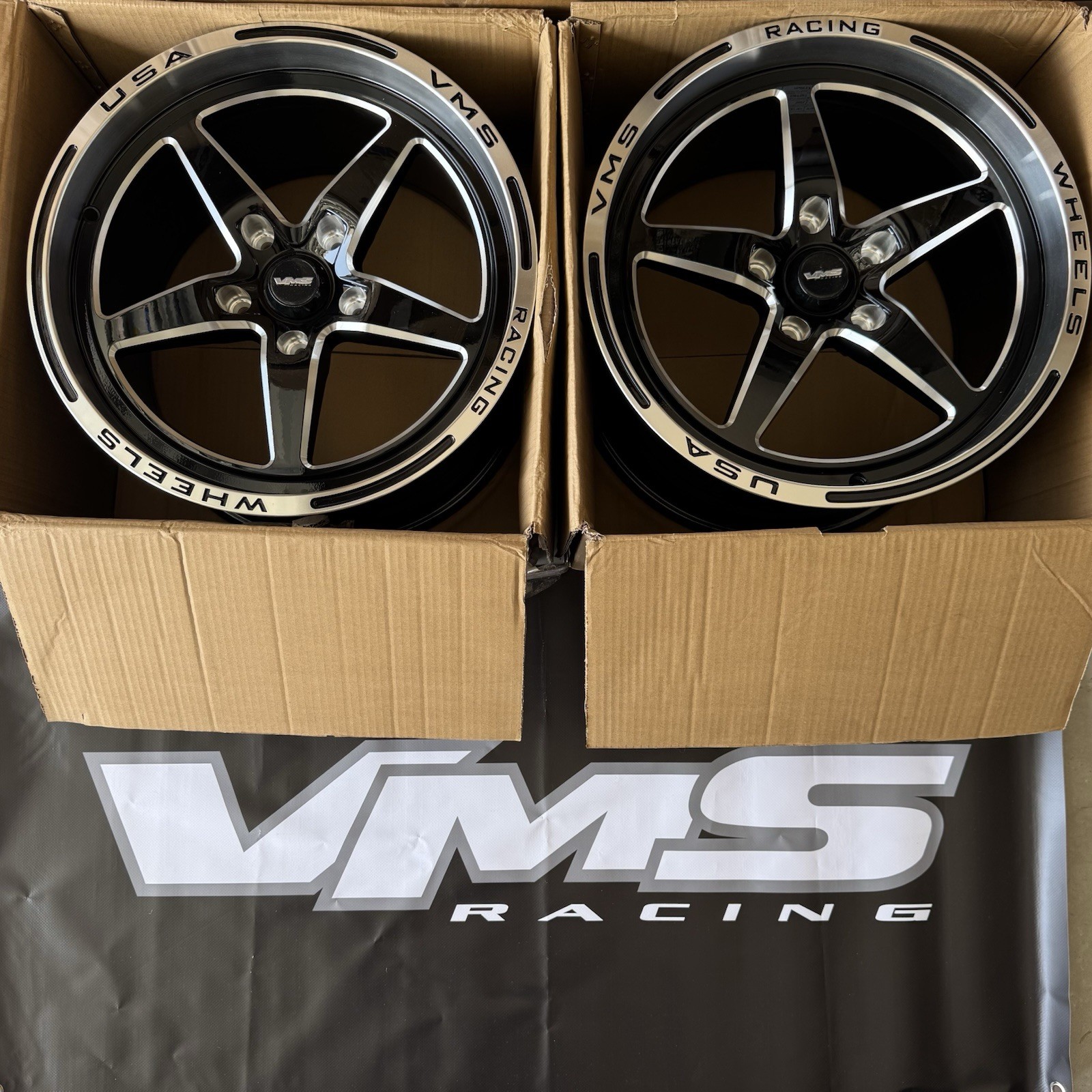 VMS V-STAR WHEELS 17X10 5X120 44 OFFSET 7 1/4" BACKSPACING SET OF TWO ...